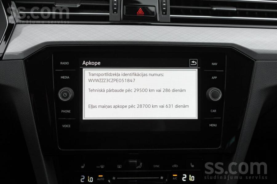 Black Volkswagen Passat B8 2023 in Riga, with an engine capacity of 1.50 L and mileage of 94 thousand km for 20490 €, photo 26 on AUTOMOTO.COM.LV