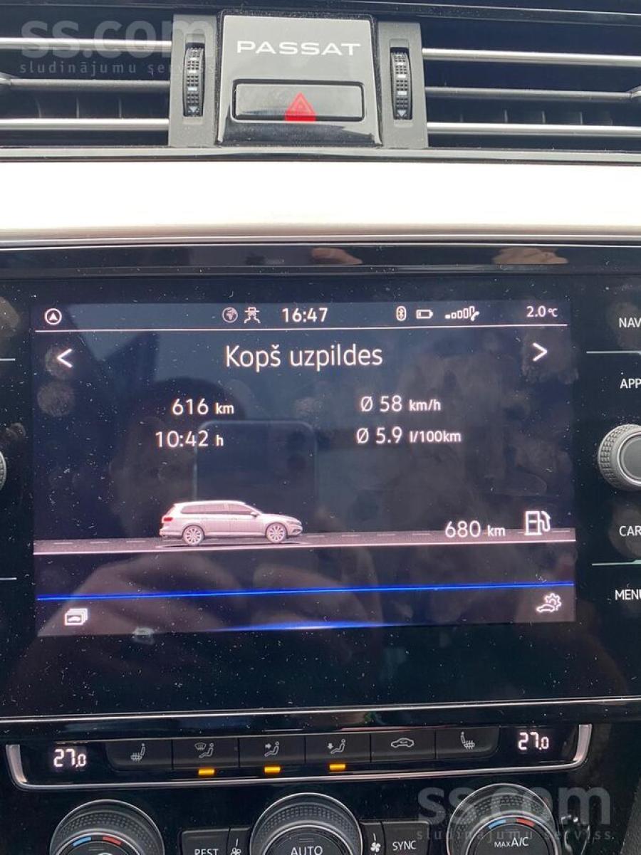 Zils Volkswagen Passat B8 2020 Rīga, ar dzinēja tilpumu 2.00 L un nobraukumu 80 tūkst. km par 26500 €, foto 16 vietnē AUTOMOTO.COM.LV