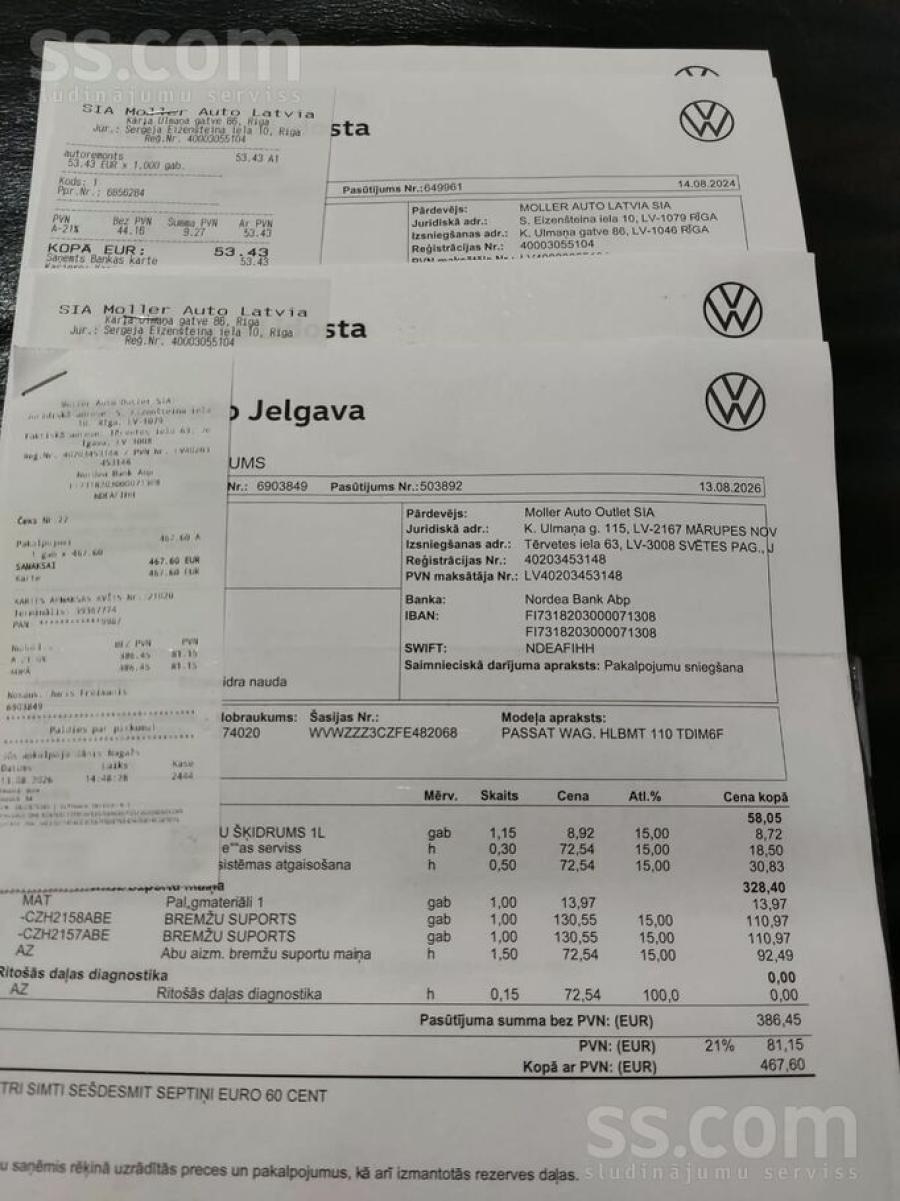 Коричневый Фольксваген Пассат Б8 2015 в Елгава, объемом двигателя 2.00 л и пробегом 276 тыс. км за 10300 €, фото 14 на AUTOMOTO.COM.LV