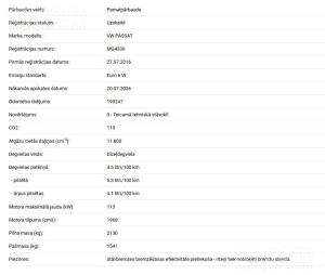 Красный Фольксваген Пассат Б8 2016 в Рига, объемом двигателя 2.00 л и пробегом 202 тыс. км за 11490 €, фото 11 на AUTOMOTO.COM.LV