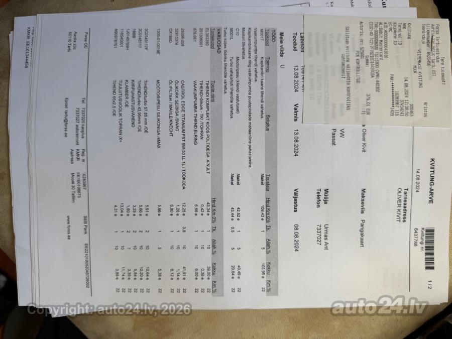 Бежевый Фольксваген Пассат 2006 в Тарту, объемом двигателя 1.90 л и пробегом 183 тыс. км за 2000 €, фото 16 на AUTOMOTO.COM.LV