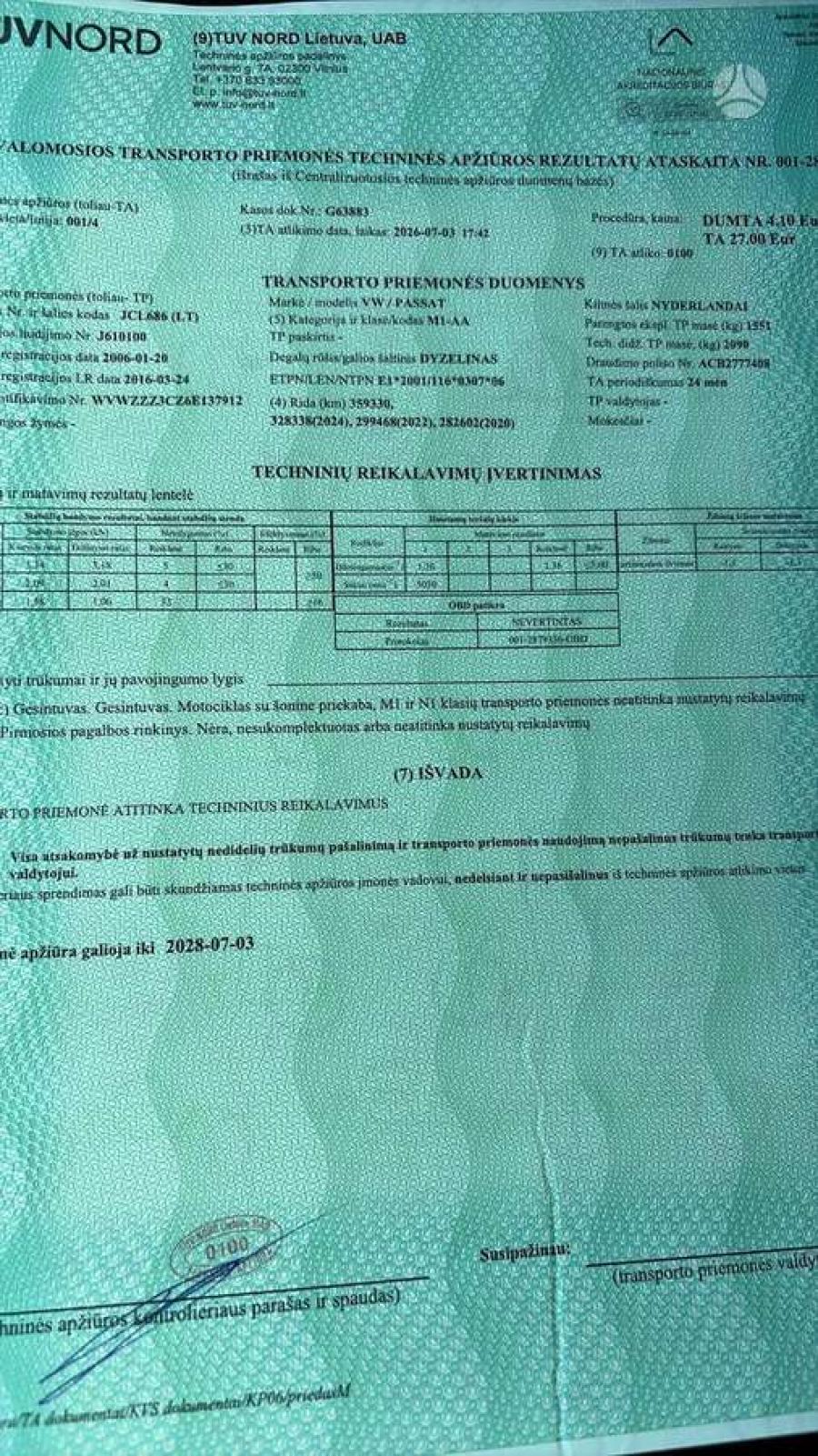 Черный Фольксваген Пассат 2006 в Вильнюс, объемом двигателя 1.97 л и пробегом 350 тыс. км за 2500 €, фото 10 на AUTOMOTO.COM.LV