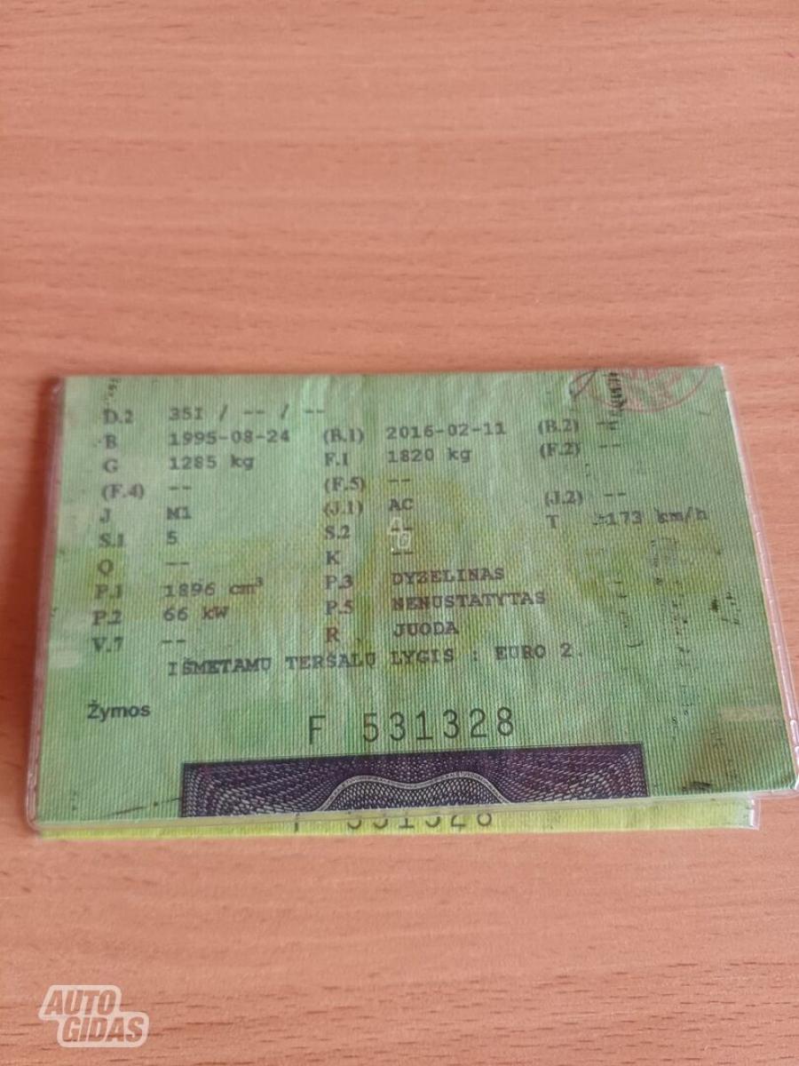 Черный Фольксваген Пассат 1995 в Вильнюс, объемом двигателя 1.90 л и пробегом 333 тыс. км за 460 €, фото 17 на AUTOMOTO.COM.LV