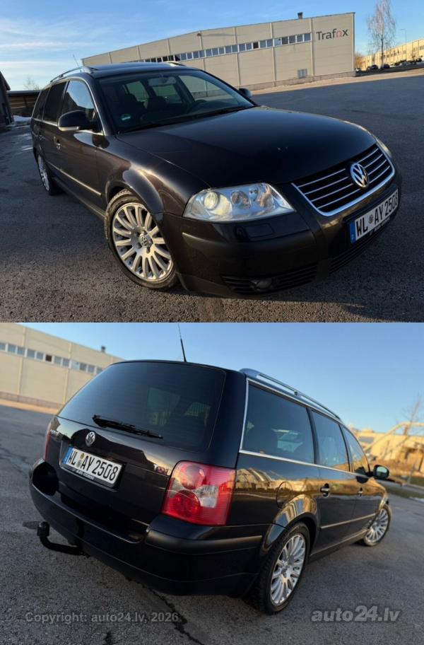 Black Volkswagen Passat 2004 in Viljandi, with an engine capacity of 1.90 L and mileage of 281 thousand km for 4190 €, photo 5 on AUTOMOTO.COM.LV