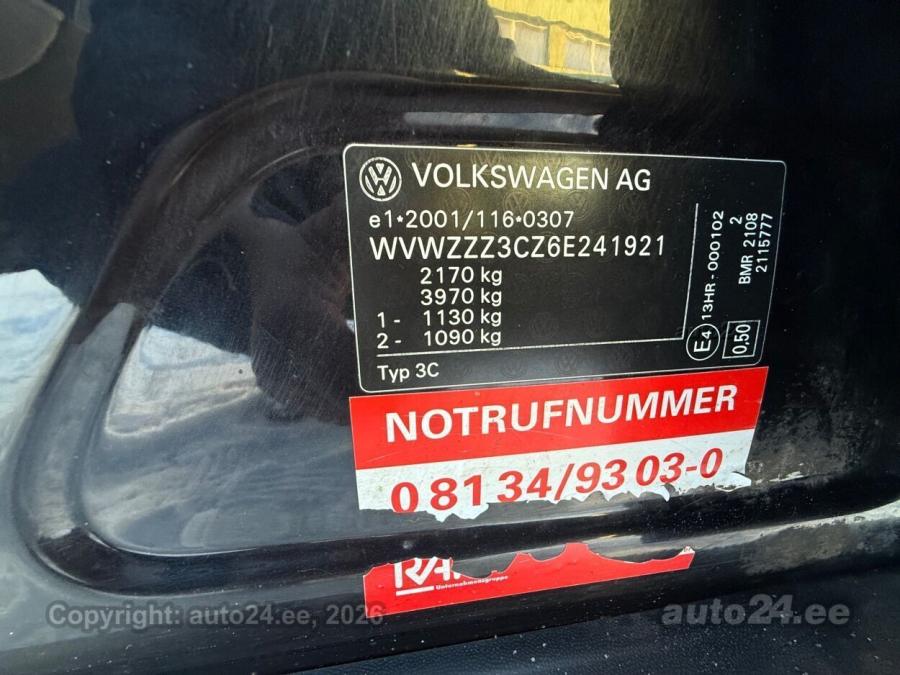 Melns Volkswagen Passat 2006 Tartu, ar dzinēja tilpumu 2.00 L un nobraukumu 301 tūkst. km par 3199 €, foto 26 vietnē AUTOMOTO.COM.LV