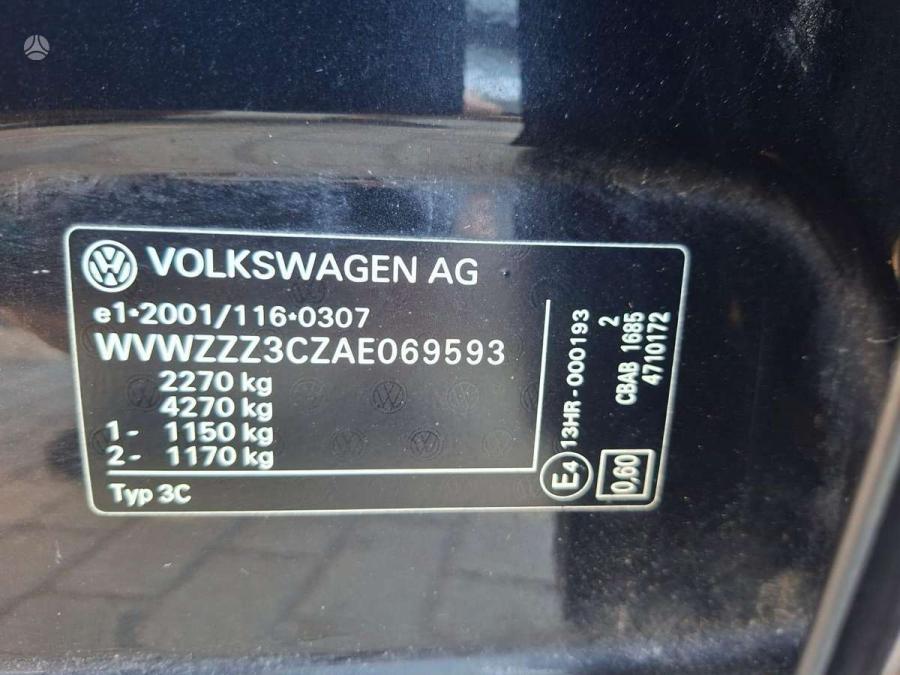 Black Volkswagen Passat 2010 in Klaipeda, with an engine capacity of 1.97 L and mileage of 321 thousand km for 3480 €, photo 3 on AUTOMOTO.COM.LV