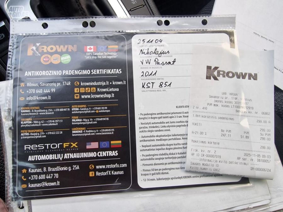 Черный Фольксваген Пассат 2012 в Вильнюс, объемом двигателя 2.00 л и пробегом 249 тыс. км за 4250 €, фото 18 на AUTOMOTO.COM.LV