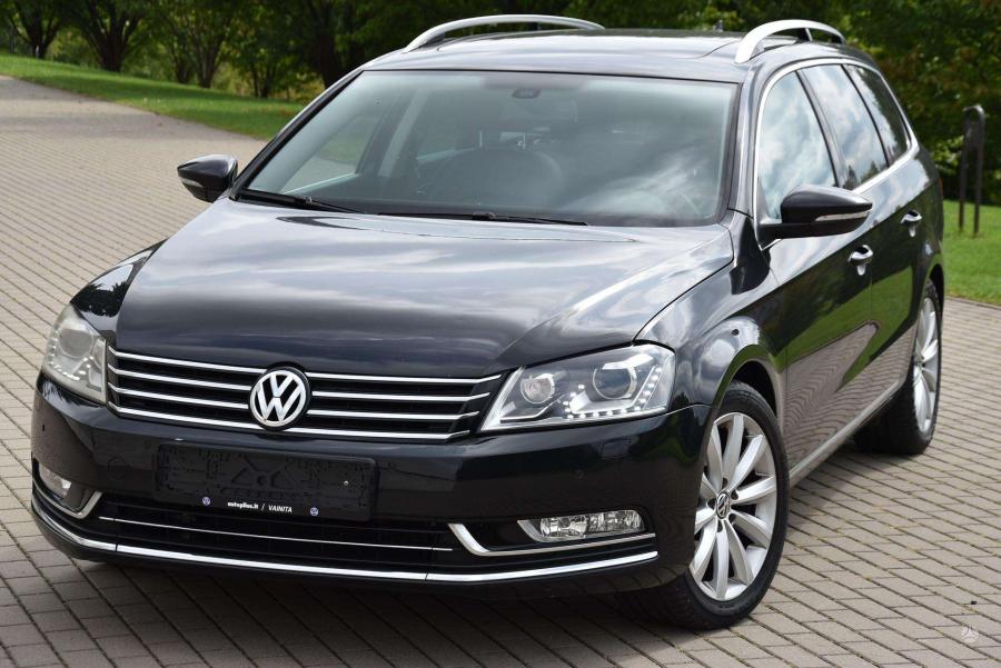 Black Volkswagen Passat 2012 in Vilnius, with an engine capacity of 1.97 L and mileage of 288 thousand km for 5999 €, photo 1 on AUTOMOTO.COM.LV