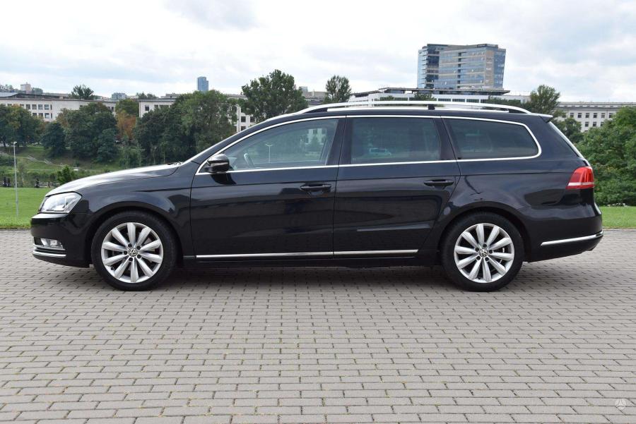 Black Volkswagen Passat 2012 in Vilnius, with an engine capacity of 1.97 L and mileage of 288 thousand km for 5999 €, photo 5 on AUTOMOTO.COM.LV