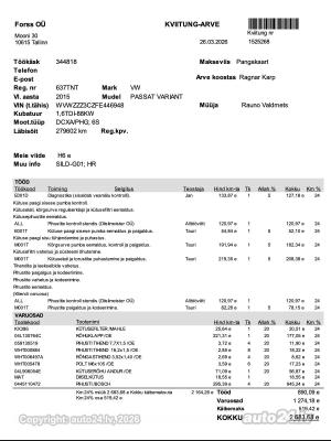 Black Volkswagen Passat 2015 in Tallinn, with an engine capacity of 1.60 L and mileage of 275 thousand km for 7990 €, photo 18 on AUTOMOTO.COM.LV