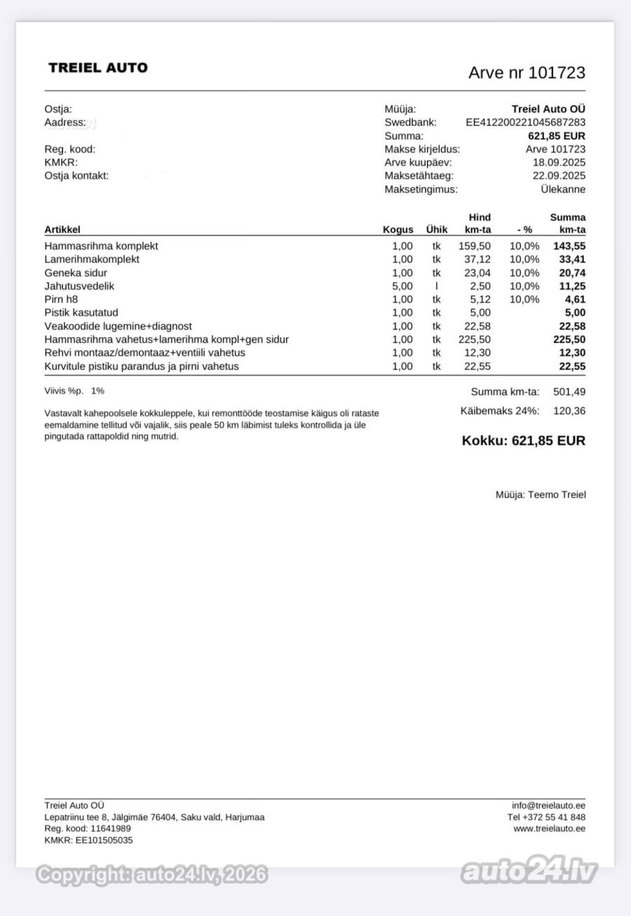 Brown Volkswagen Passat 2011 in Tallinn, with an engine capacity of 2.00 L and mileage of 379 thousand km for 4999 €, photo 24 on AUTOMOTO.COM.LV