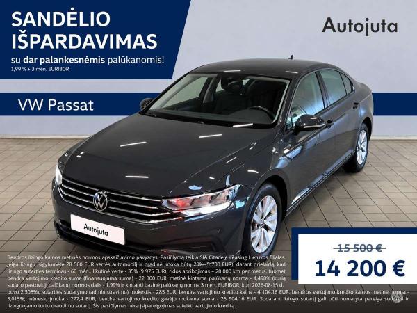 Pelēks Volkswagen Passat 2021 Kauņa, ar dzinēja tilpumu 1.50 L un nobraukumu 161 tūkst. km par 14200 €, foto 1 vietnē AUTOMOTO.COM.LV