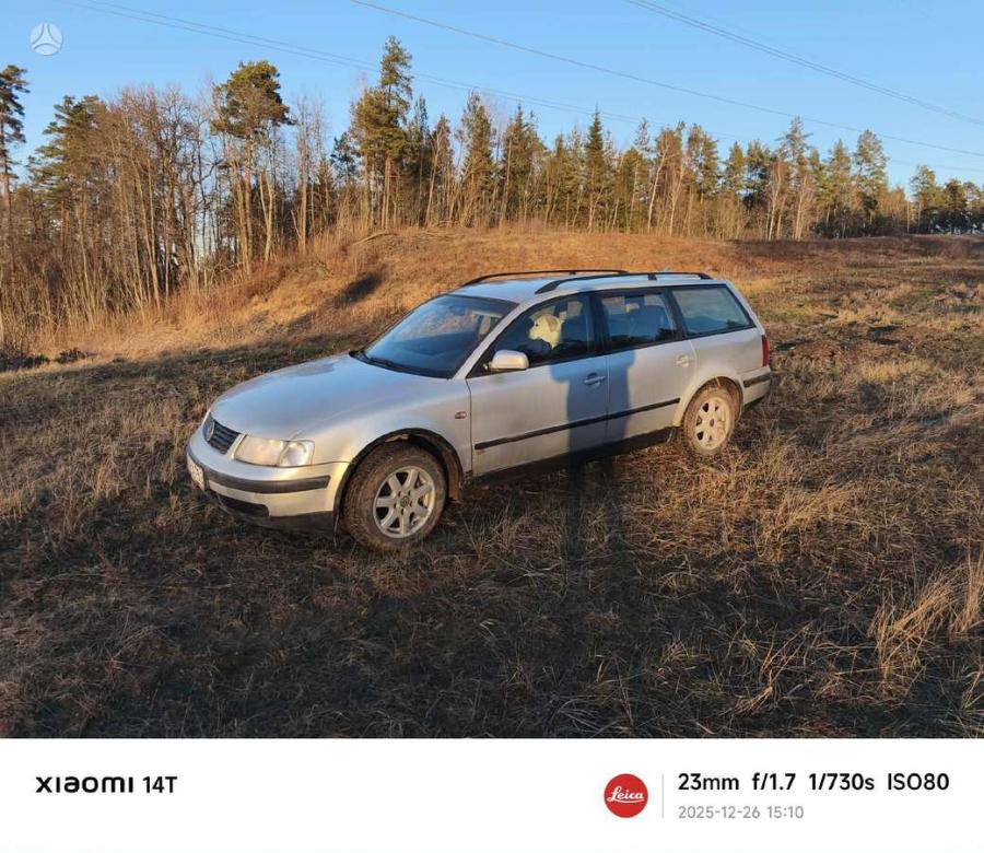 Grey Volkswagen Passat 1998 in Vilnius, with an engine capacity of 1.90 L and mileage of 675 thousand km for 1350 €, photo 2 on AUTOMOTO.COM.LV