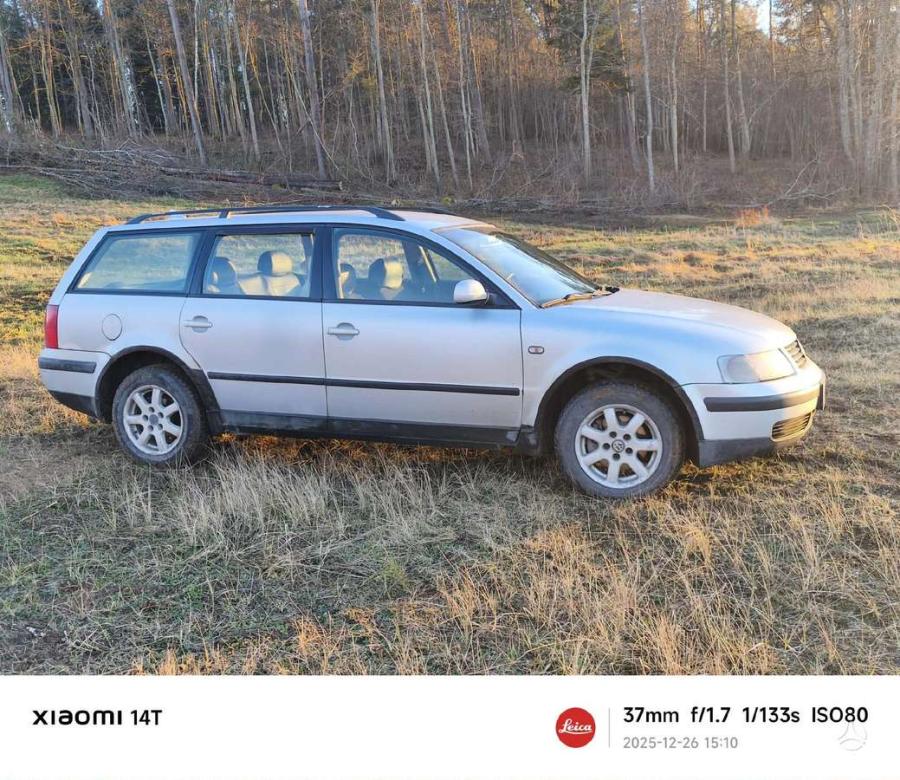 Grey Volkswagen Passat 1998 in Vilnius, with an engine capacity of 1.90 L and mileage of 675 thousand km for 1350 €, photo 4 on AUTOMOTO.COM.LV