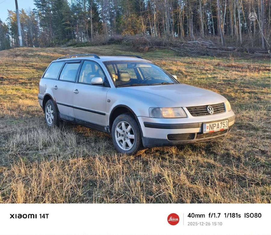 Grey Volkswagen Passat 1998 in Vilnius, with an engine capacity of 1.90 L and mileage of 675 thousand km for 1350 €, photo 6 on AUTOMOTO.COM.LV