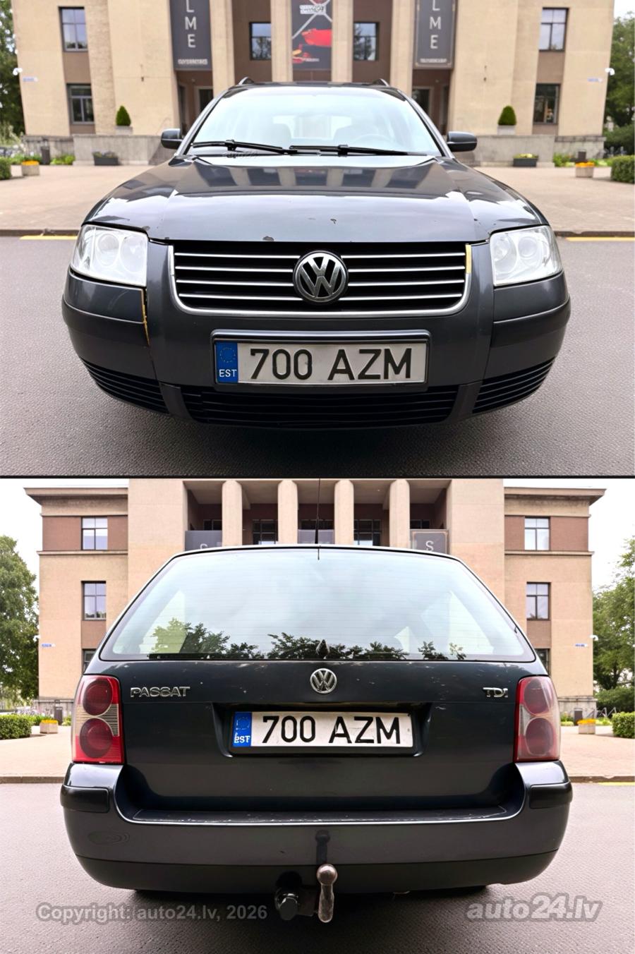 Grey Volkswagen Passat 2002 in Tallinn, with an engine capacity of 1.90 L and mileage of 400 thousand km for 1499 €, photo 7 on AUTOMOTO.COM.LV