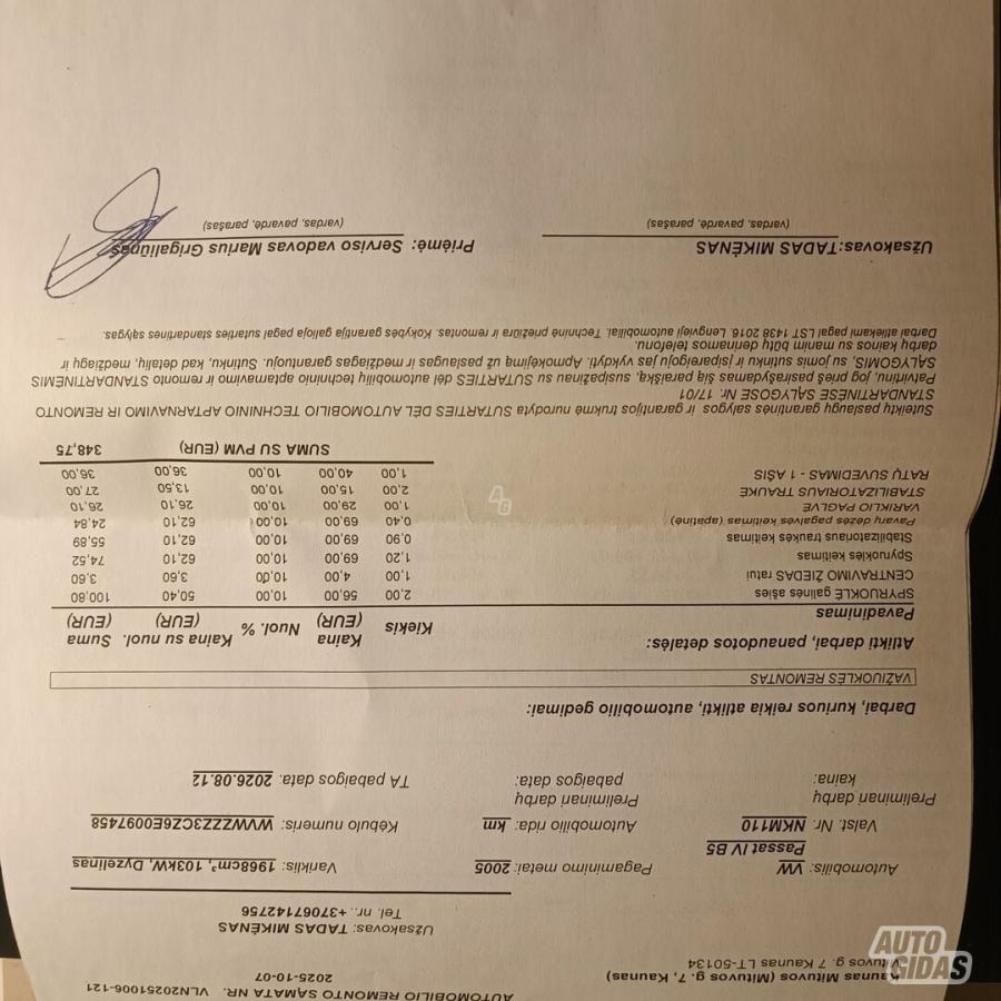 Pelēks Volkswagen Passat 2005 Kauņa, ar dzinēja tilpumu 2.00 L un nobraukumu 367 tūkst. km par 1600 €, foto 7 vietnē AUTOMOTO.COM.LV
