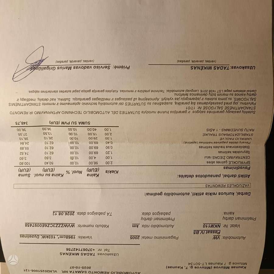 Серый Фольксваген Пассат 2005 в Каунас, объемом двигателя 1.97 л и пробегом 367 тыс. км за 1600 €, фото 7 на AUTOMOTO.COM.LV