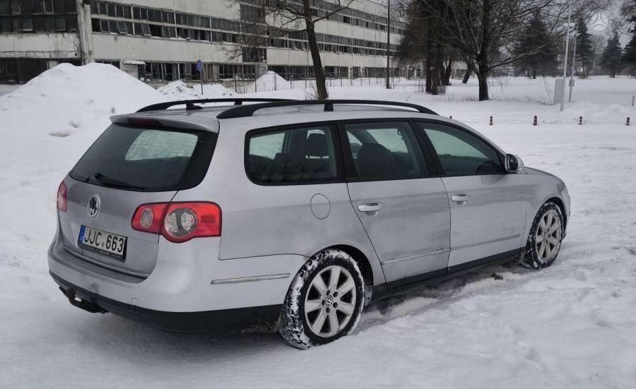 Grey Volkswagen Passat 2008 in Kaunas, with an engine capacity of 1.97 L and mileage of 370 thousand km for 1100 €, photo 6 on AUTOMOTO.COM.LV