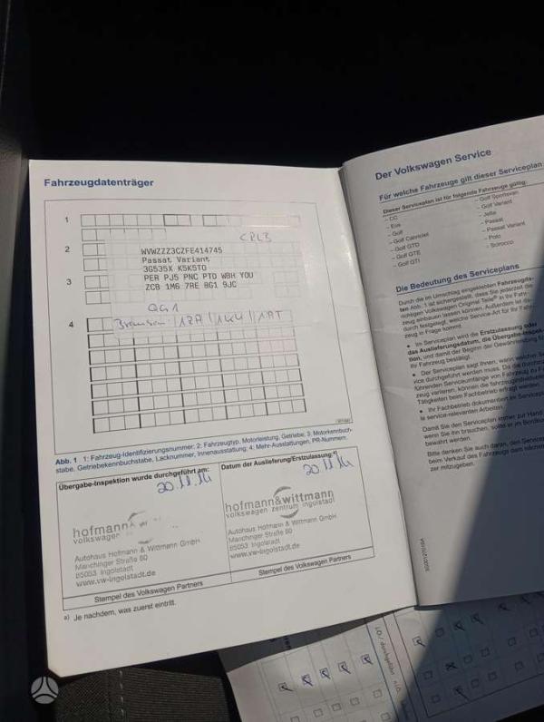 Pelēks Volkswagen Passat 2015 Utena, ar dzinēja tilpumu 1.97 L un nobraukumu 205 tūkst. km par 7990 €, foto 10 vietnē AUTOMOTO.COM.LV