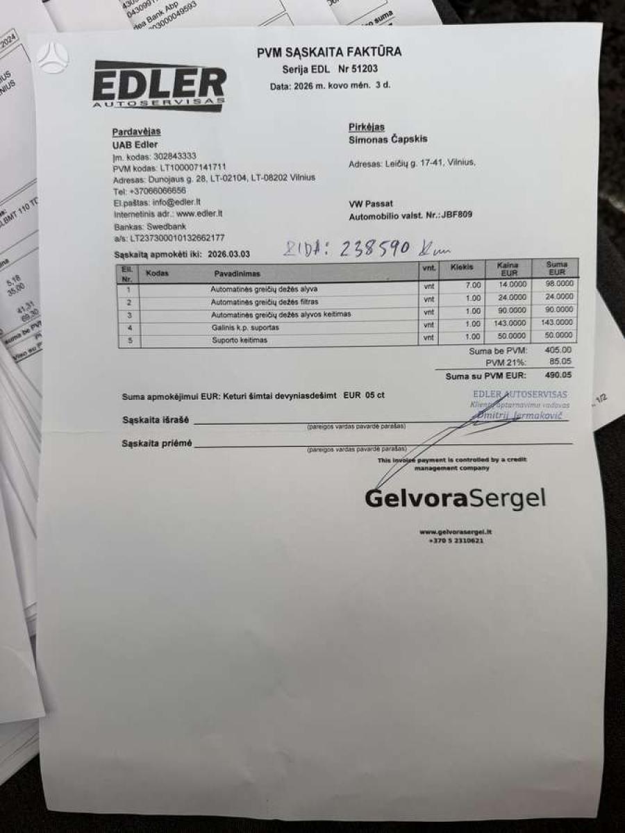 Красный Фольксваген Пассат 2015 в Вильнюс, объемом двигателя 2.00 л и пробегом 244 тыс. км за 8500 €, фото 17 на AUTOMOTO.COM.LV