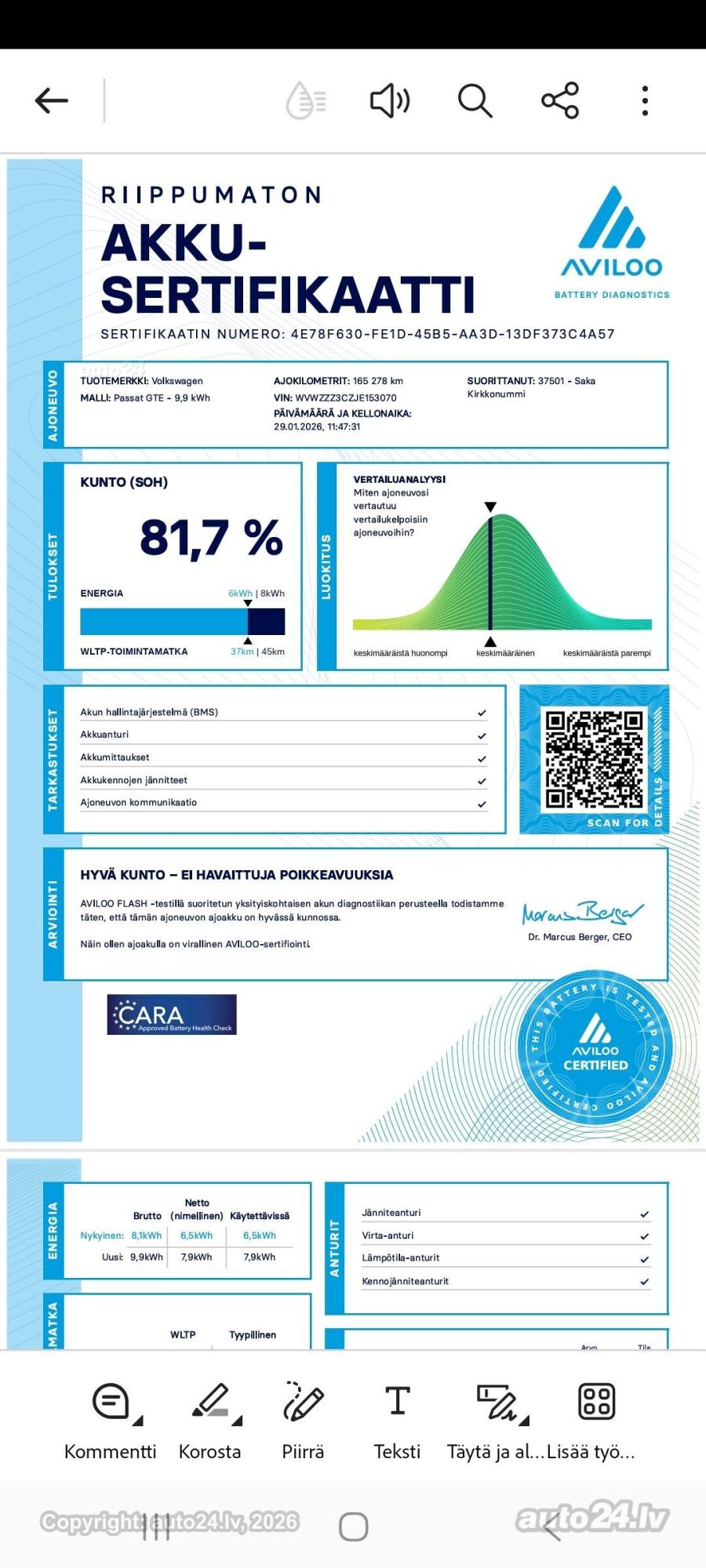 Красный Фольксваген Пассат 2018 в Таллин, объемом двигателя 1.40 л и пробегом 165 тыс. км за 16500 €, фото 30 на AUTOMOTO.COM.LV