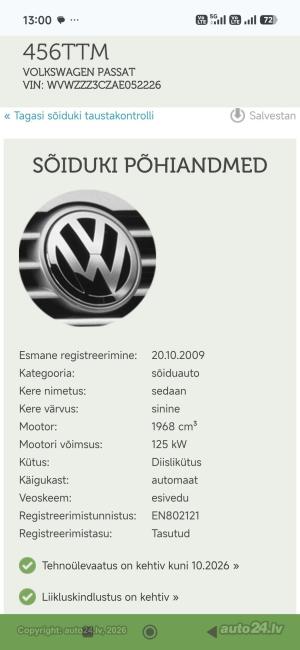 Volkswagen Passat 2009 Tartu, ar dzinēja tilpumu 2.00 L un nobraukumu 339 tūkst. km par 2999 €, foto 18 vietnē AUTOMOTO.COM.LV