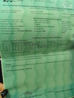 Фольксваген Пассат 2014 в Мажейкяй, объемом двигателя 1.60 л и пробегом 352 тыс. км за 3750 €, фото 7 на AUTOMOTO.COM.LV