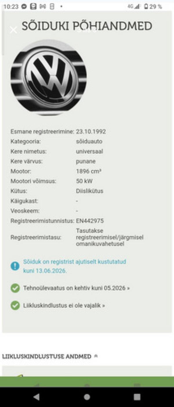 Volkswagen Passat 1992 in Narva, with an engine capacity of 0.00 L and mileage of 400 thousand km for 400 €, photo 3 on AUTOMOTO.COM.LV