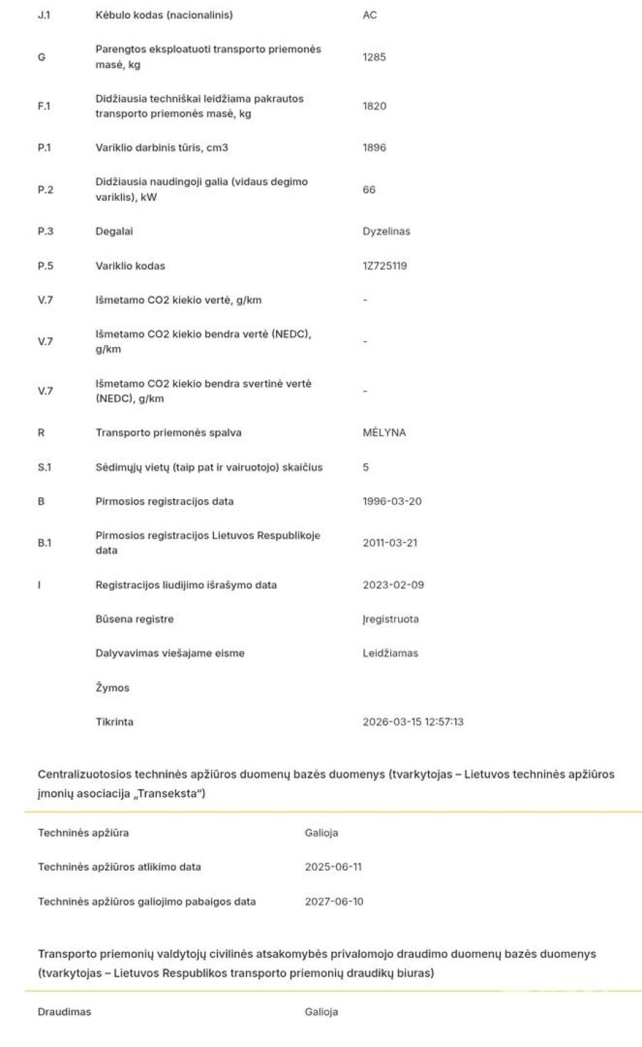 Volkswagen Passat 1996 Visaginas, ar dzinēja tilpumu 1.90 L un nobraukumu 369 tūkst. km par 400 €, foto 4 vietnē AUTOMOTO.COM.LV