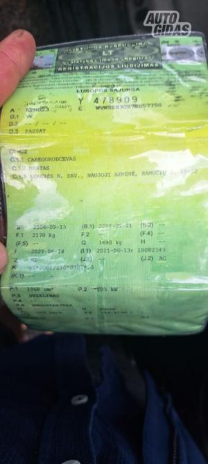 Фольксваген Пассат 2006 в Вильнюс, объемом двигателя 2.00 л и пробегом 414 тыс. км за 750 €, фото 21 на AUTOMOTO.COM.LV