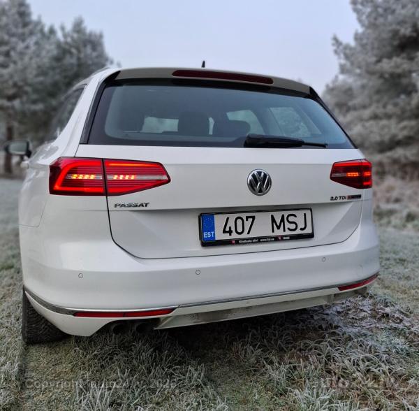 White Volkswagen Passat 2016 in Tallinn, with an engine capacity of 2.00 L and mileage of 207 thousand km for 12900 €, photo 3 on AUTOMOTO.COM.LV