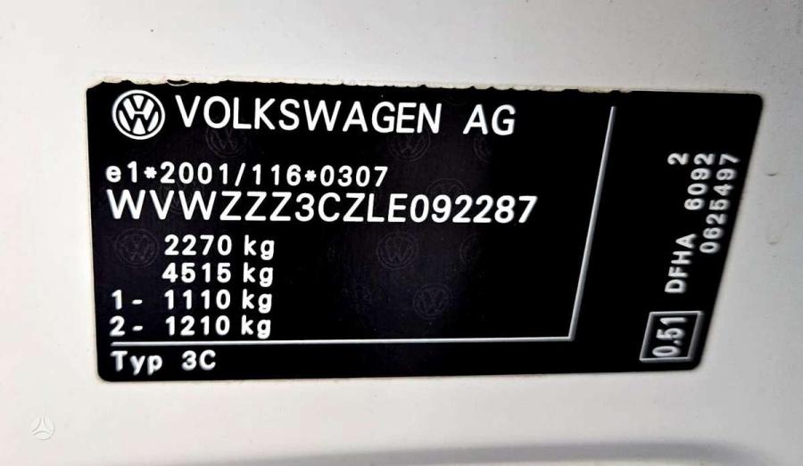 White Volkswagen Passat 2020 in Marijampole, with an engine capacity of 2.00 L and mileage of 321 thousand km for 13915 €, photo 38 on AUTOMOTO.COM.LV