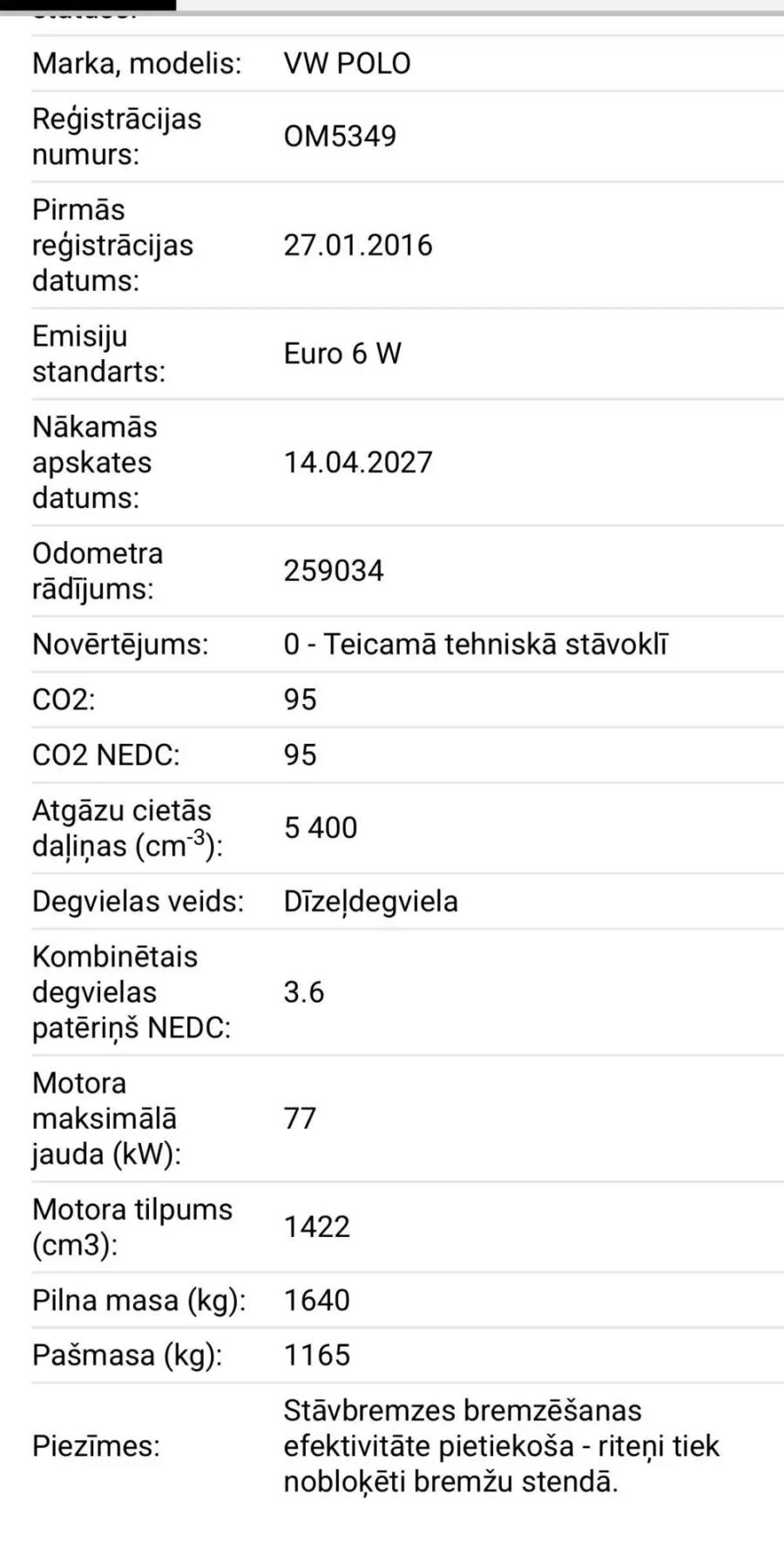 Черный Фольксваген Поло 2016 в Рига, объемом двигателя 1.40 л и пробегом 259 тыс. км за 6495 €, фото 27 на AUTOMOTO.COM.LV