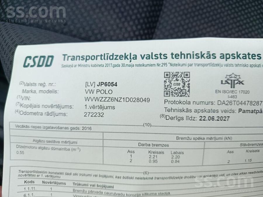 Blue Volkswagen Polo 2001 in Daugavpils, with an engine capacity of 1.90 L and mileage of 273 thousand km for 950 €, photo 13 on AUTOMOTO.COM.LV