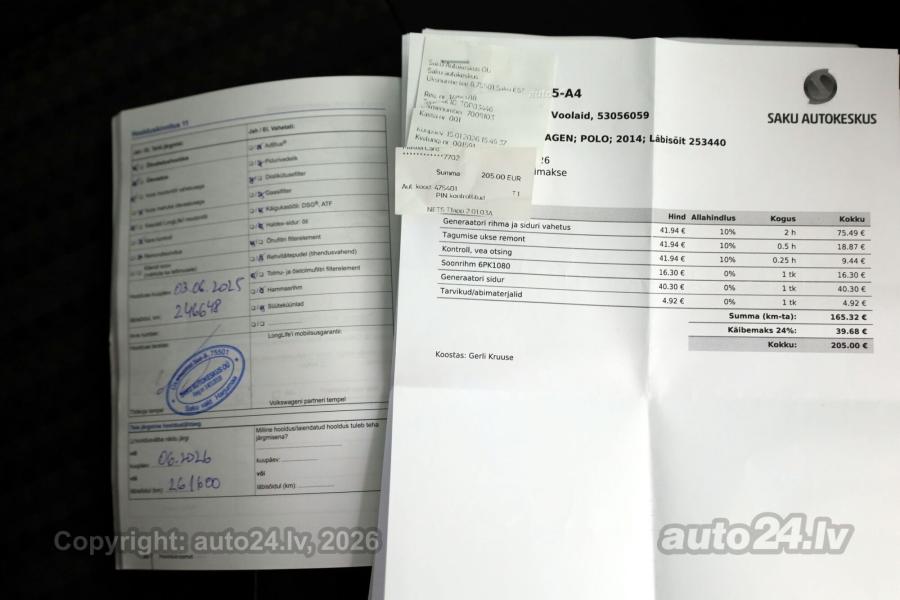 Blue Volkswagen Polo 2014 in Tallinn, with an engine capacity of 1.40 L and mileage of 259 thousand km for 3499 €, photo 9 on AUTOMOTO.COM.LV