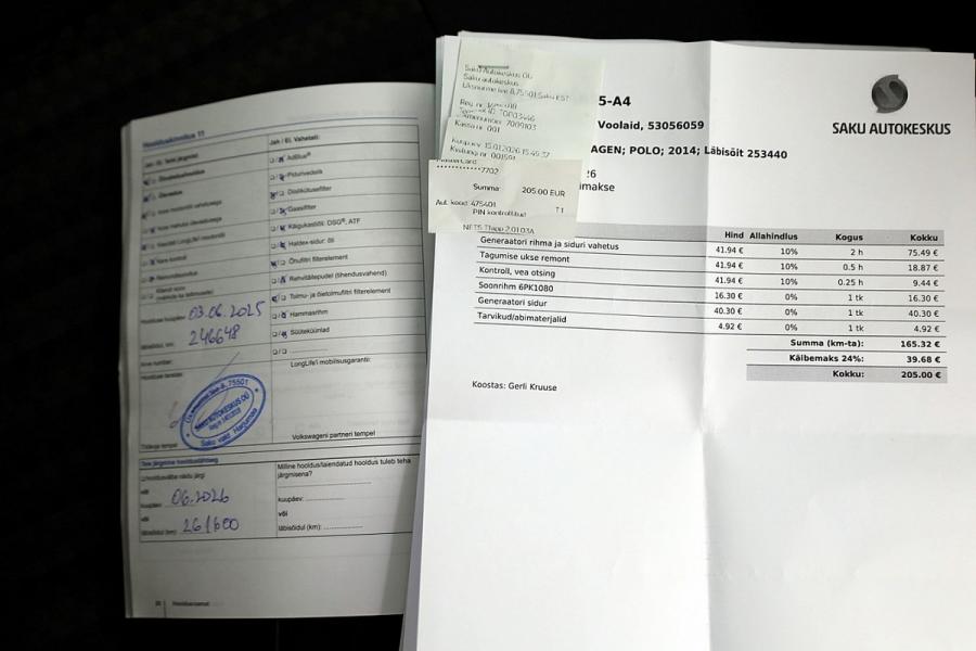 Синий Фольксваген Поло 2014 в Таллин, объемом двигателя 1.40 л и пробегом 259 тыс. км за 3499 €, фото 17 на AUTOMOTO.COM.LV