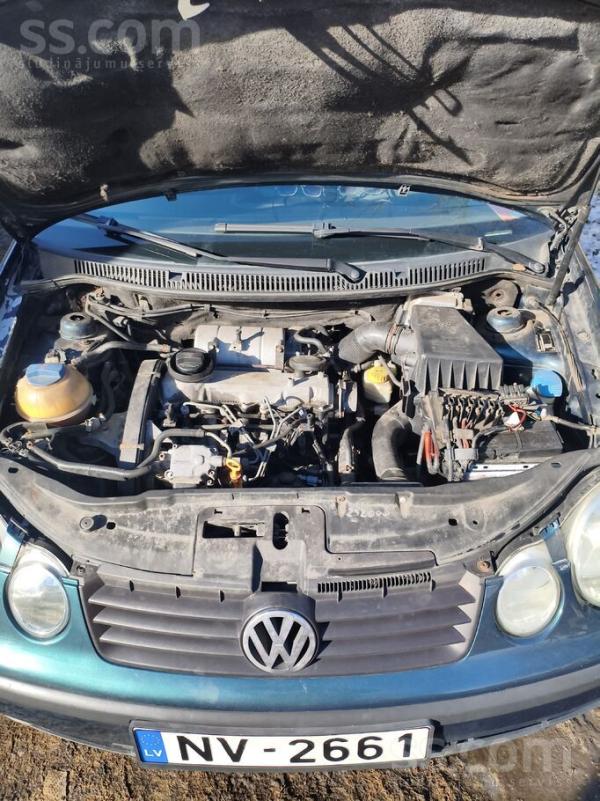 Green Volkswagen Polo 2004 in Riga, with an engine capacity of 1.90 L and mileage of 265 thousand km for 1500 €, photo 6 on AUTOMOTO.COM.LV