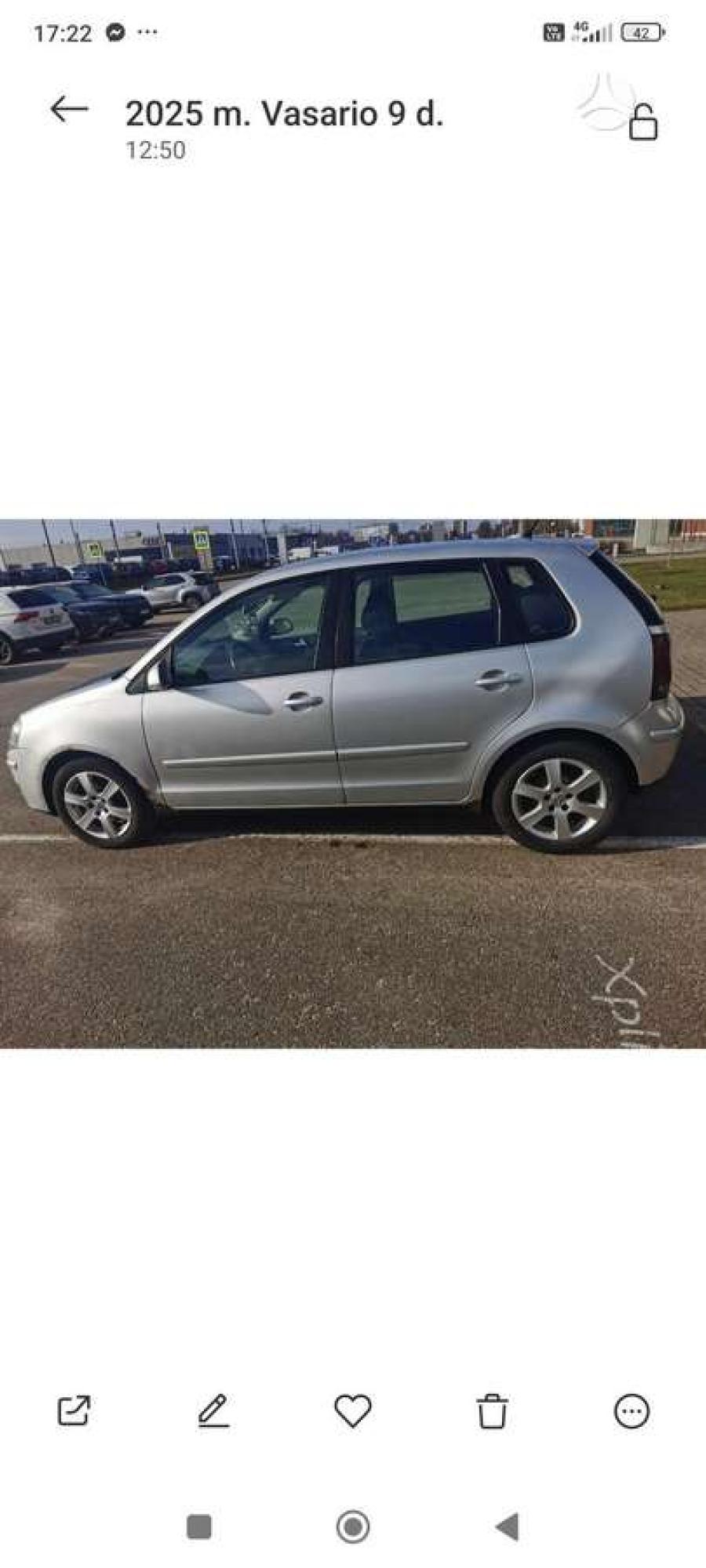Pelēks Volkswagen Polo 2007 Kauņa, ar dzinēja tilpumu 1.40 L un nobraukumu 289 tūkst. km par 1250 €, foto 10 vietnē AUTOMOTO.COM.LV