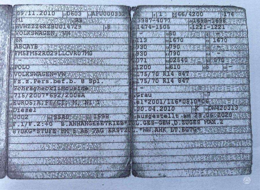 Серый Фольксваген Поло 2010 в Мариямполе, объемом двигателя 1.60 л и пробегом 270 тыс. км за 4200 €, фото 12 на AUTOMOTO.COM.LV