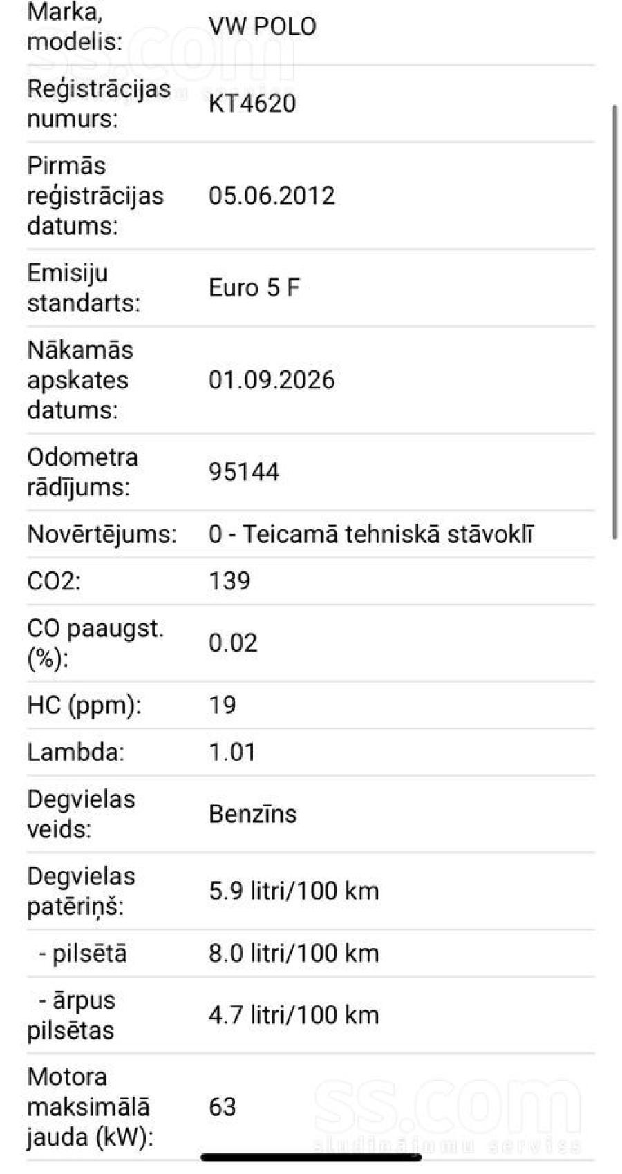 Pelēks Volkswagen Polo 2012 Rīga, ar dzinēja tilpumu 1.40 L un nobraukumu 100 tūkst. km par 4300 €, foto 10 vietnē AUTOMOTO.COM.LV