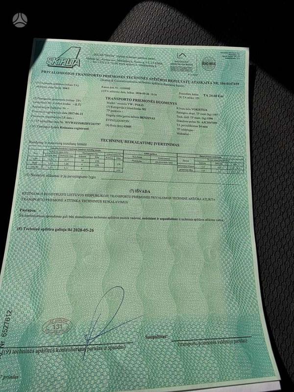 Grey Volkswagen Polo 2017 in Lazdijai, with an engine capacity of 1.20 L and mileage of 63 thousand km for 5800 €, photo 10 on AUTOMOTO.COM.LV