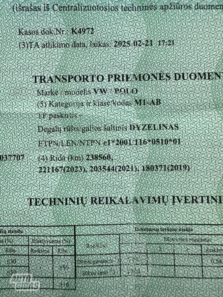 Фольксваген Поло 2009 в Клайпеда, объемом двигателя 1.60 л и пробегом 253 тыс. км за 4150 €, фото 29 на AUTOMOTO.COM.LV