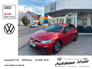 Red Volkswagen Polo 2025 in Kaunas, with an engine capacity of 1.00 L and mileage of 13 thousand km for 26611 €, photo  on AUTOMOTO.COM.LV