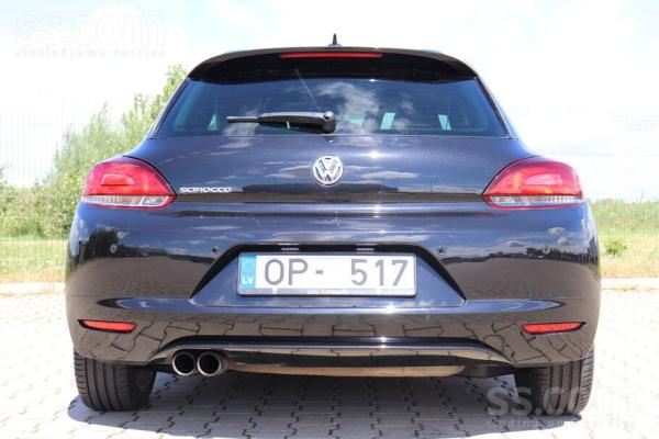 Black Volkswagen Scirocco 2009 in Riga, with an engine capacity of 2.00 L and mileage of 0 thousand km for 6450 €, photo 9 on AUTOMOTO.COM.LV