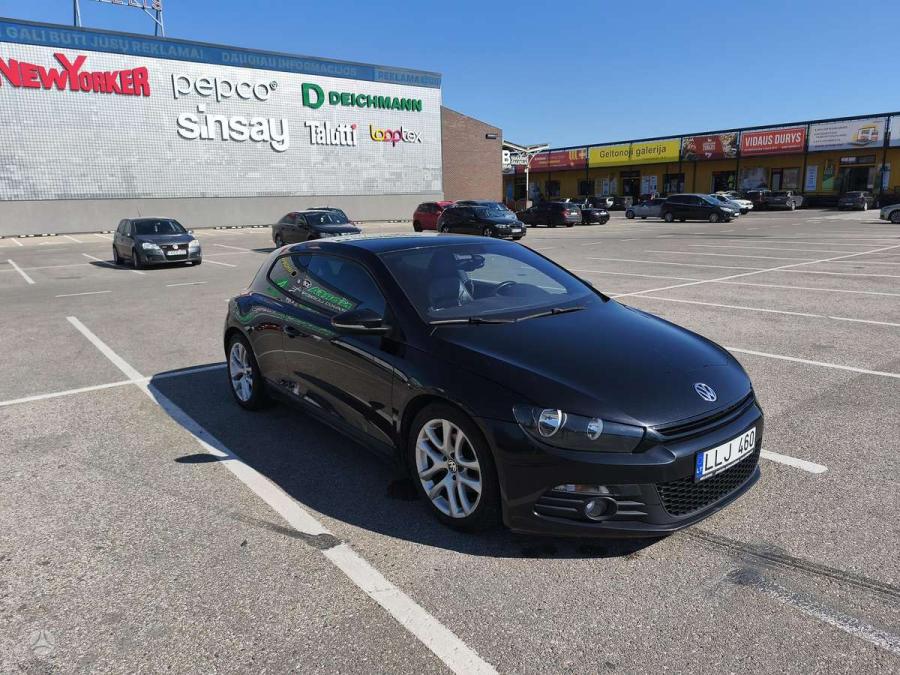 Black Volkswagen Scirocco 2009 in Kaunas, with an engine capacity of 1.97 L and mileage of 273 thousand km for 5500 €, photo 1 on AUTOMOTO.COM.LV