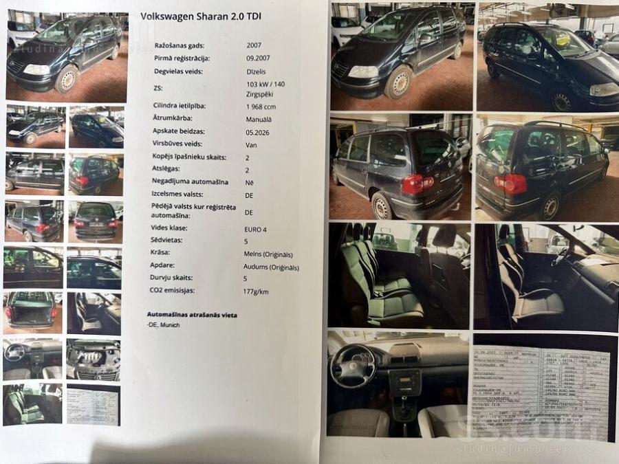 Melns Volkswagen Sharan 2007 Rīga, ar dzinēja tilpumu 2.00 L un nobraukumu 330 tūkst. km par 4200 €, foto 22 vietnē AUTOMOTO.COM.LV