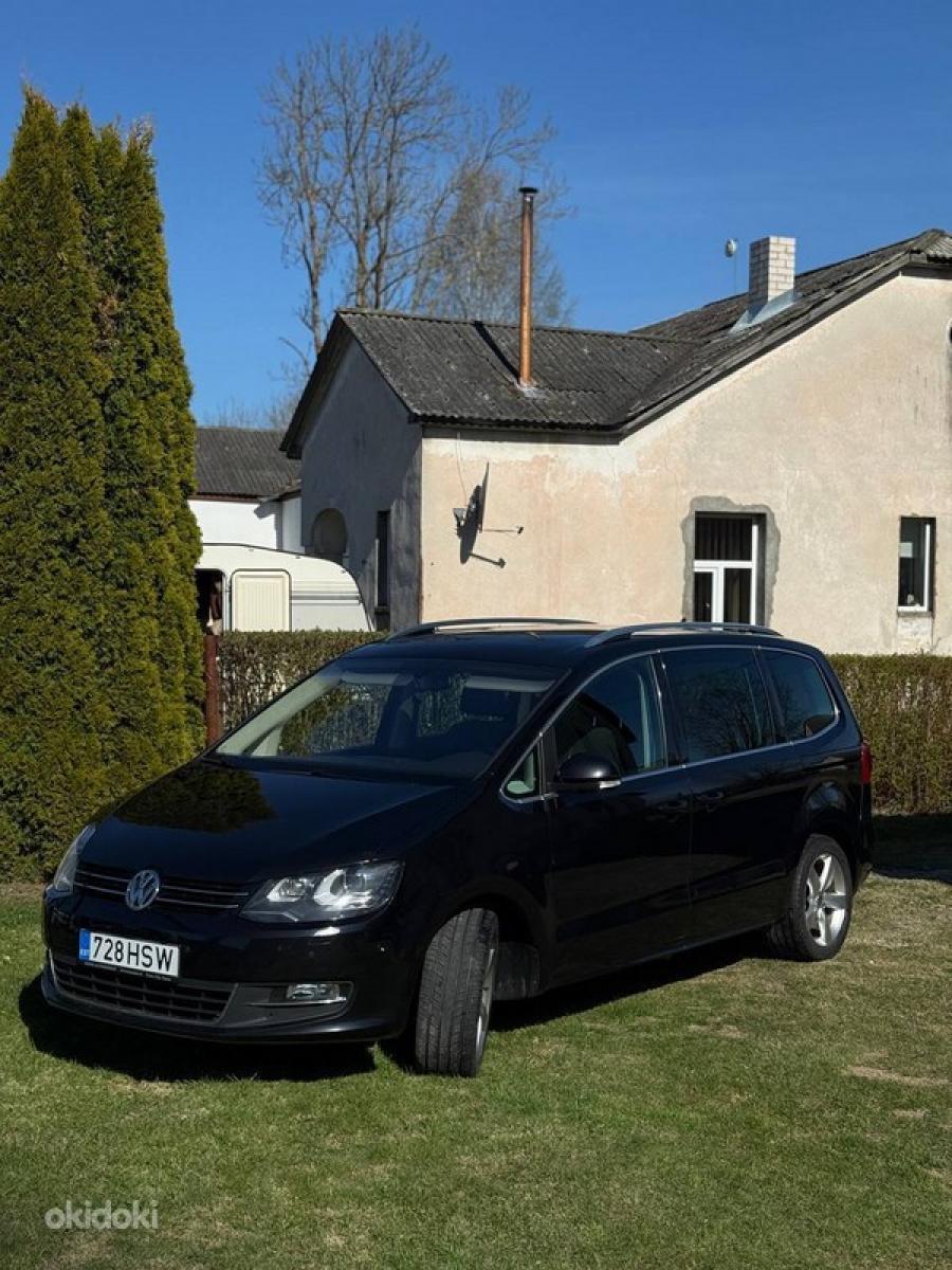 Black Volkswagen Sharan 2011 in Kohtla-Jarve, with an engine capacity of 2.00 L and mileage of 282 thousand km for 9690 €, photo 12 on AUTOMOTO.COM.LV