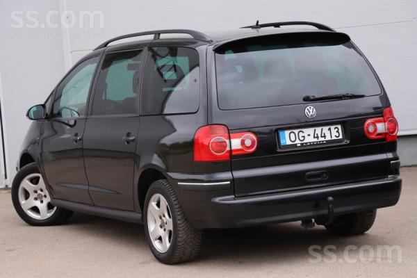 Black Volkswagen Sharan 2005 in Tukums, with an engine capacity of 1.90 L and mileage of 348 thousand km for 3850 €, photo 4 on AUTOMOTO.COM.LV