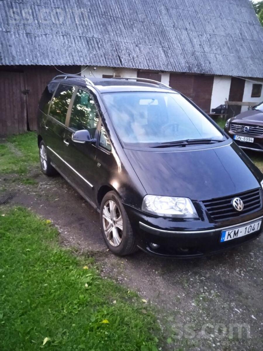Black Volkswagen Sharan 2006 in Kuldiga, with an engine capacity of 2.00 L and mileage of 332 thousand km for 1200 €, photo 1 on AUTOMOTO.COM.LV